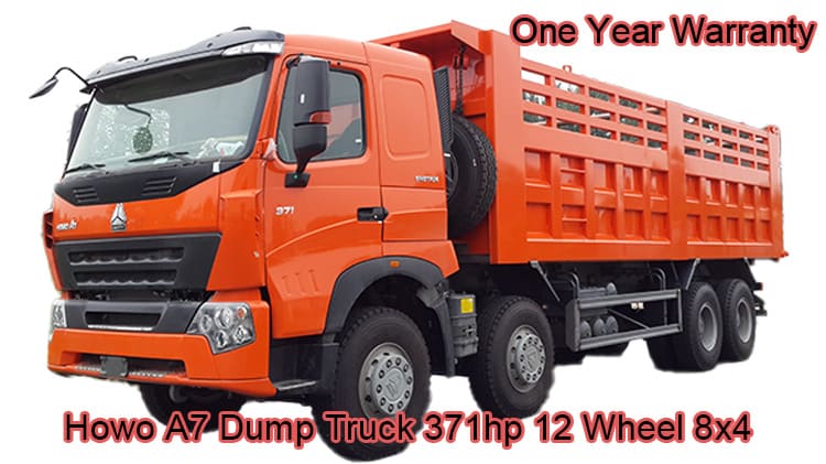 Howo A7 371 Dump Truck 12 Wheel Tipper for Sale Second Hand in UAE