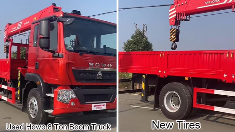Used Howo 4x2 Heavy Duty Truck Crane 8 Ton Boom Truck for Sale