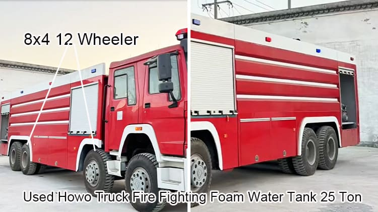 Used Howo Truck Fire Fighting Foam Water Tank 25 Ton in China